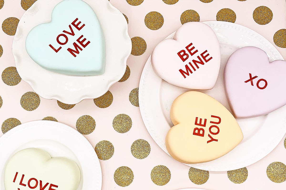 These Conversation Heart Cake Kits From a Larchmont Baker Are So Cute